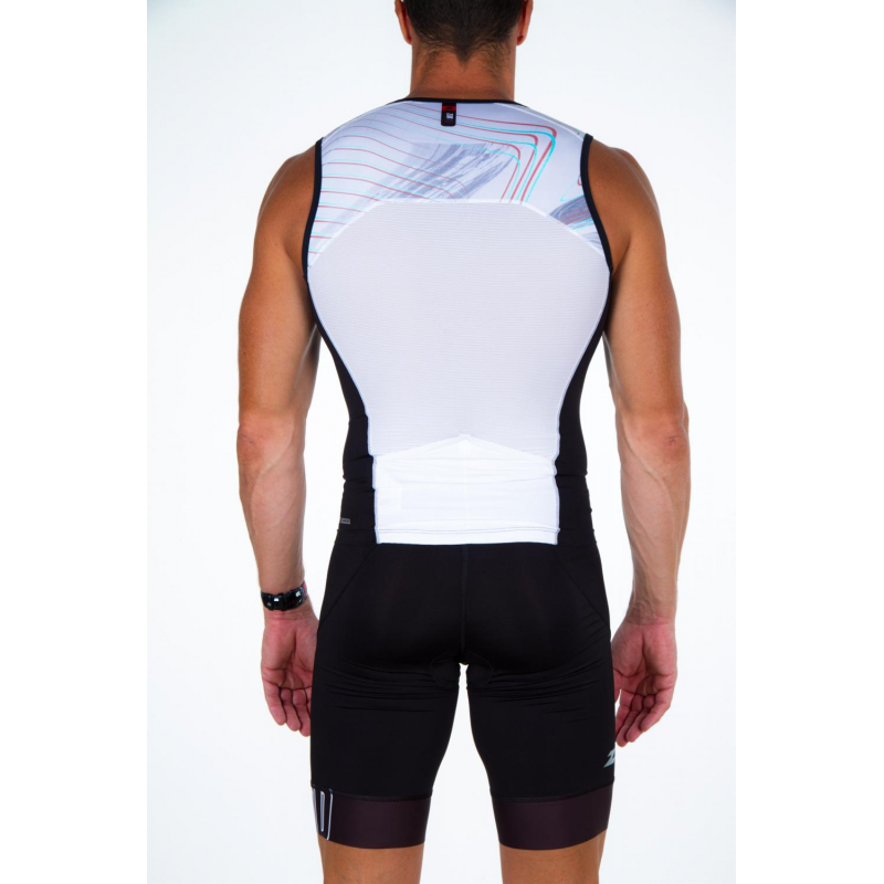 ZEROD START NOISY GLITCH - Singlet Triathlon Homme sans manches ...